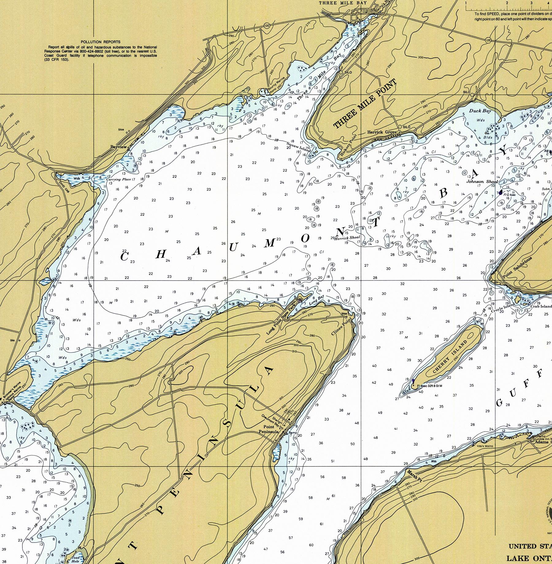 Chaumont, Henderson & Black River Bay Map – Lake Ontario New York ...