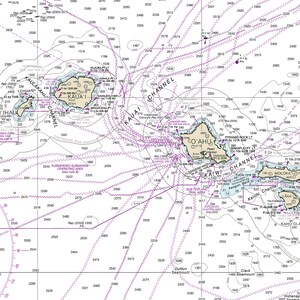 Nautical Charts of Hawaii to French Frigate Shoals. 19007 Maui. Molokai ...