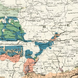 Geological Map of Himalaya and Tibet, 1933 . Restoration Hardware Home ...