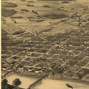 Map of Terre Haute, Vigo Co., Indiana IN. 1880. Vintage Restoration ...