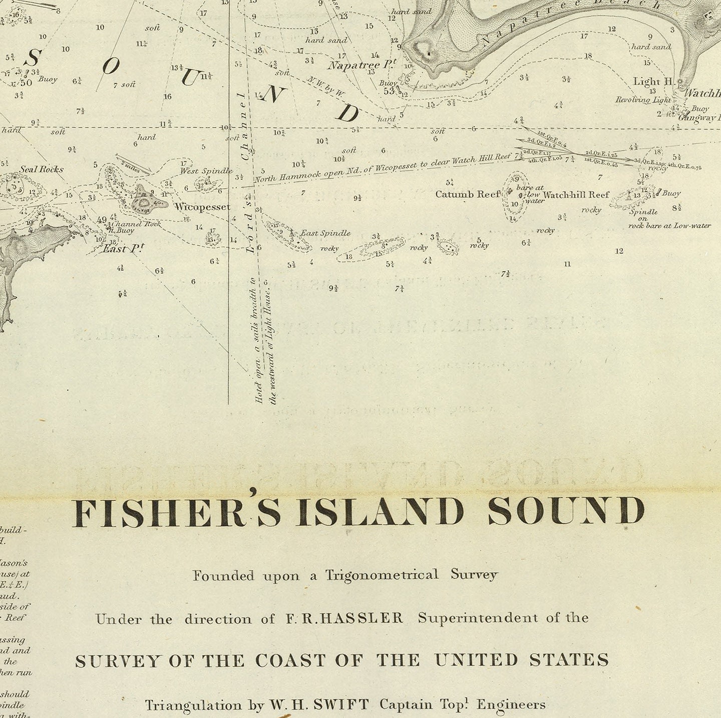 Nautical Chart of Fisher's Island Sound New York NY | Etsy