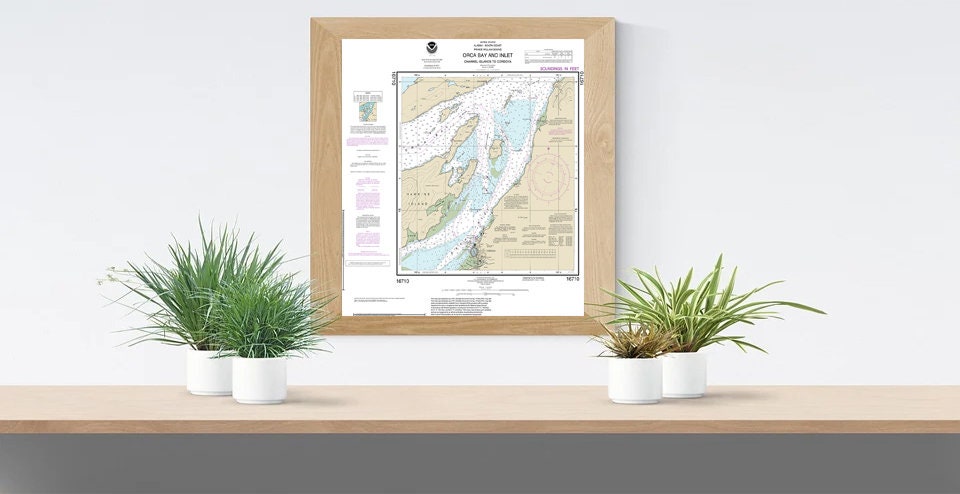 Nautical Charts of Orca Bay and Inlet. Channel Islands to - Etsy