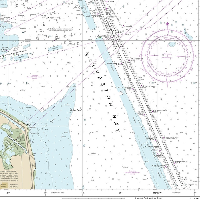 Upper Galveston Bay & Houston Ship Channel Map – NOAA Chart 11327 ...