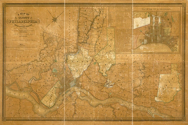 Map of Philadelphia : from actual survey Pennsylvania PA | Etsy