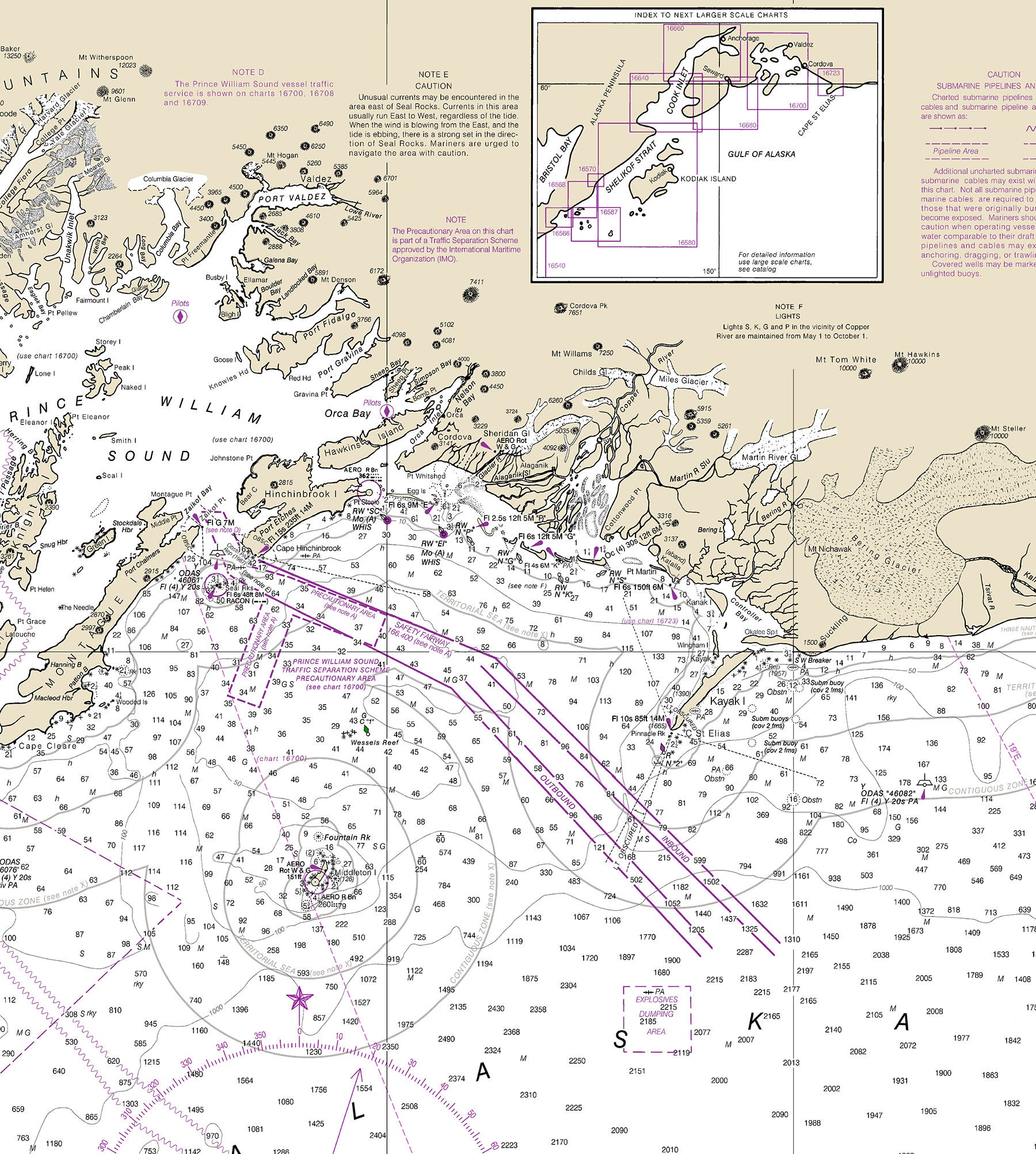 Cape St. Elias to Shumagin Islands Map – Alaska Nautical Chart NOAA ...