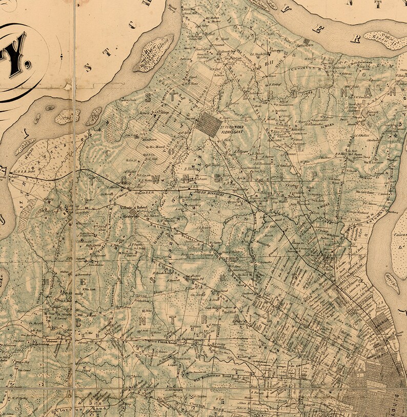 Saint Louis Topographical Map Missouri MO 1857. Restoration - Etsy