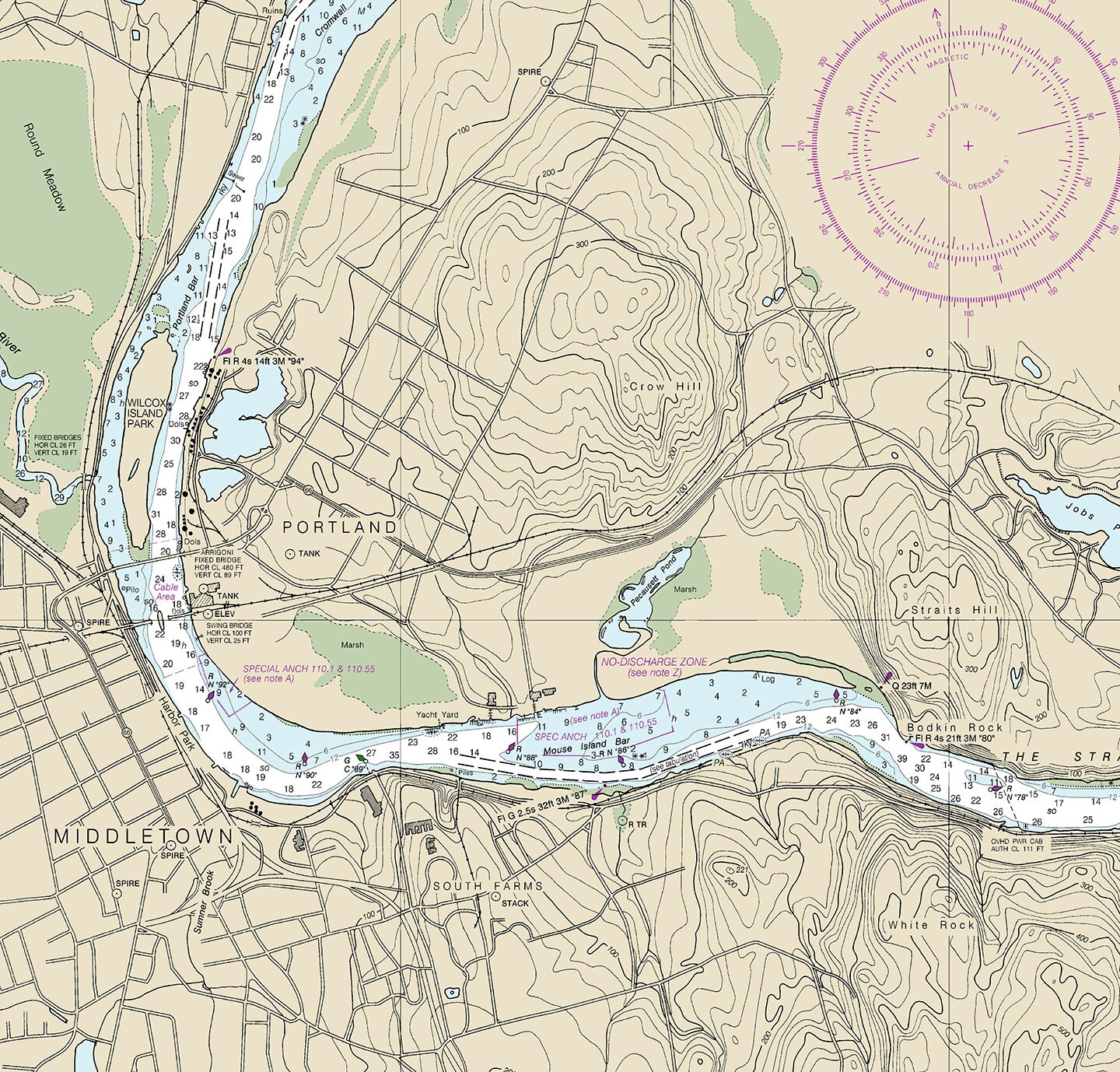 Nautical Charts of Connecticut River Booking Rock to - Etsy