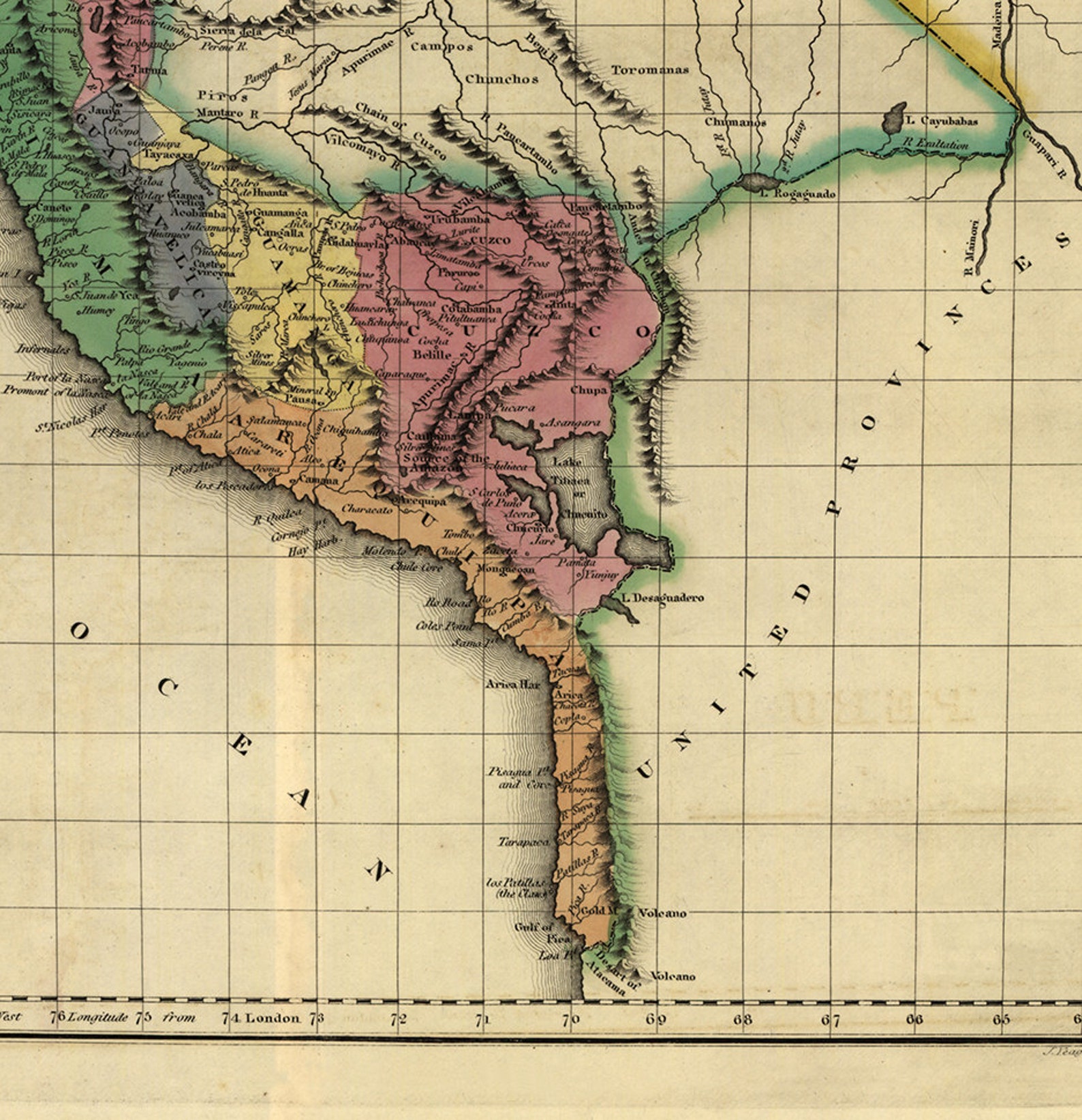 Map of Peru, Included Geographical, Statistical, and Historical Info ...