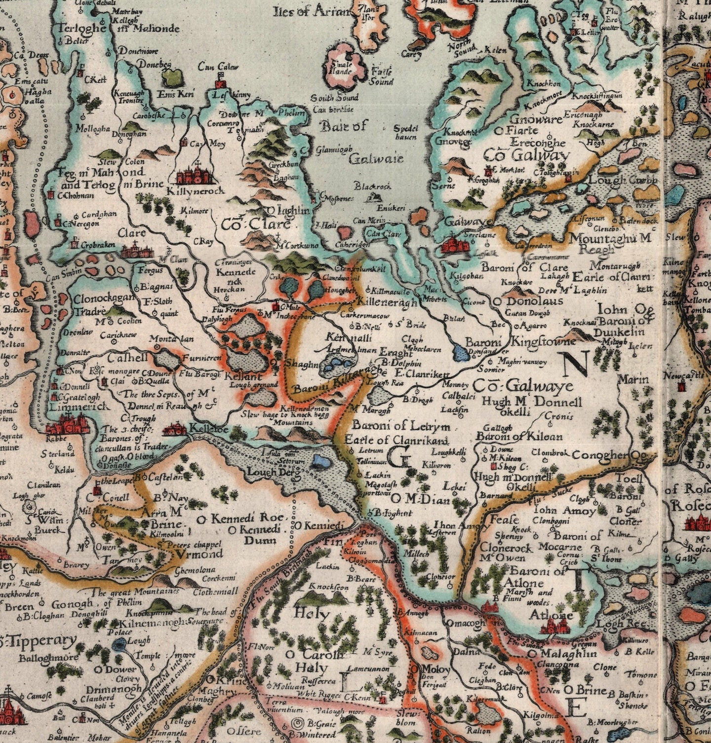 Map of Ireland Baptista Boazio 1600. Vintage Home Deco Style | Etsy