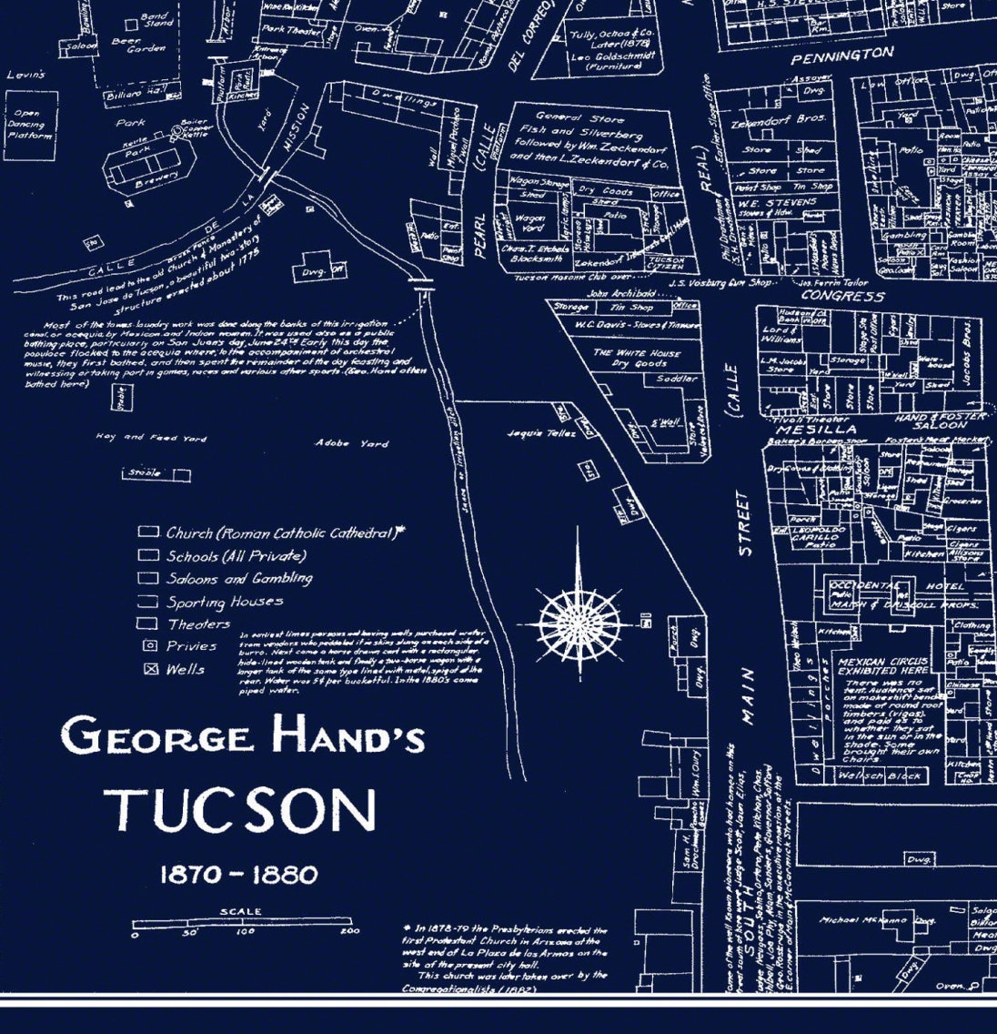 Map of Tucson Pima Co. Arizona. 1870. Home Deco Style Old - Etsy