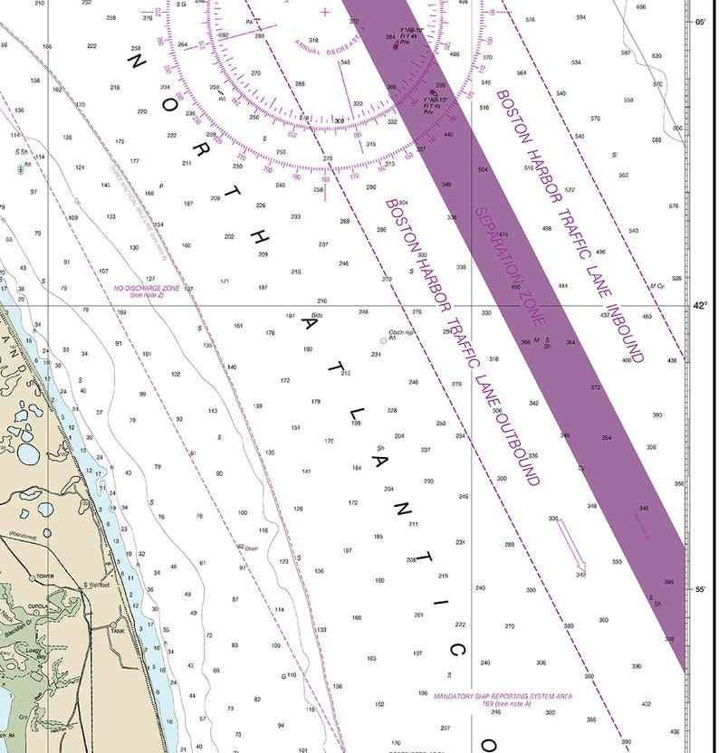 Nautical Chart of Cape Cod Bay. Massachusetts Ma. 13246 - Etsy