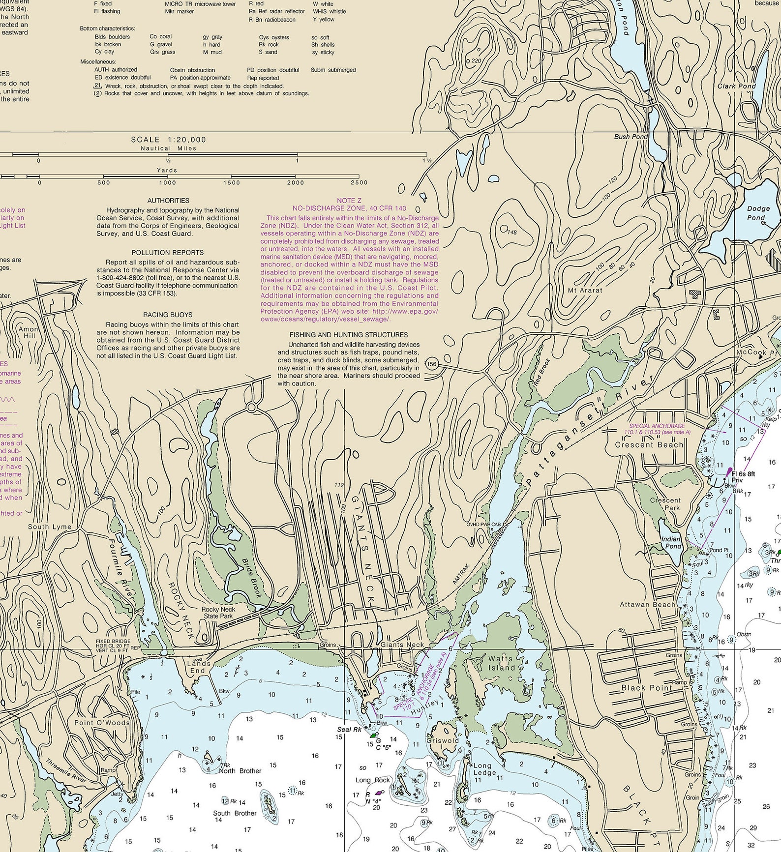 Nautical Chart of North Shore of Long Island Sound Niantic Bay - Etsy
