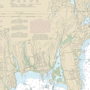 Nautical Chart of North Shore of Long Island Sound Niantic Bay and ...