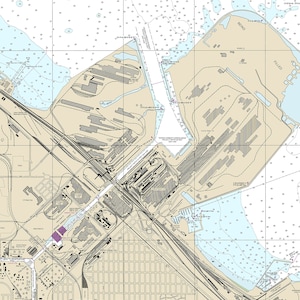 Nautical Chart of Calumet and Indiana Harbors. Lake Michigan. Illinois ...