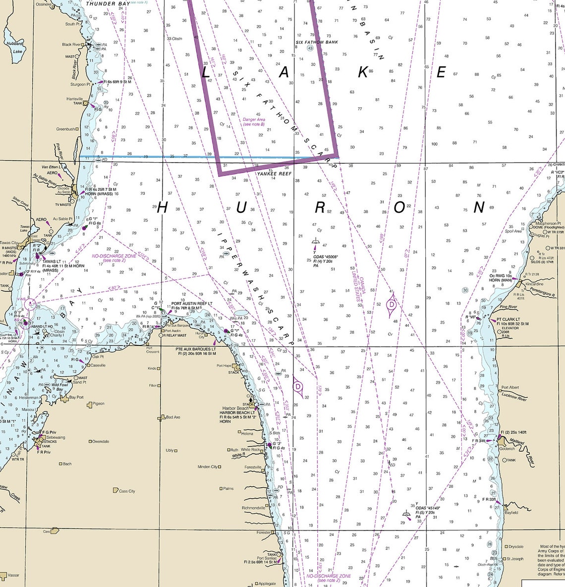 Nautical Charts of Lake Huron Great Lake. 14860. Georgian | Etsy
