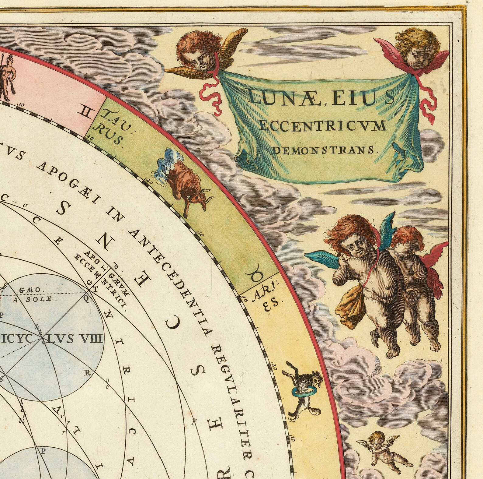 Celestial Chart by Andreas Cellarius - Theoria Lunae, Eius Motum per ...