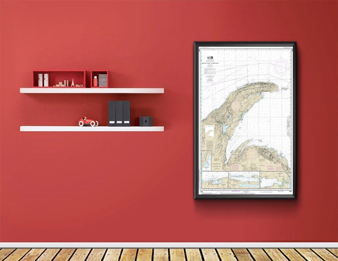 Big Bay Point to Redridge Lake Superior Michigan Nautical Wall Art ...