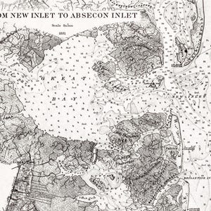 Map of New Inlet to Absecon Inlet Nautical Charts, New Jersey NJ., 1976 ...
