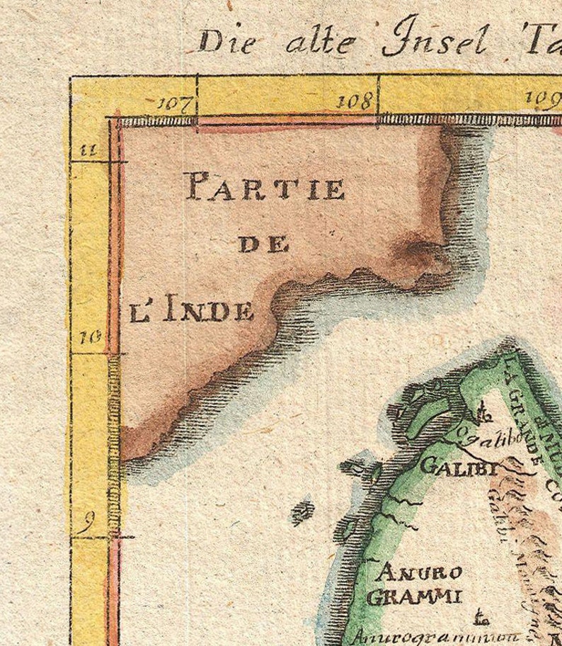 Map of Sri Lanka, Ceylon, 1686 Vintage Home Deco Style Old Wall ...