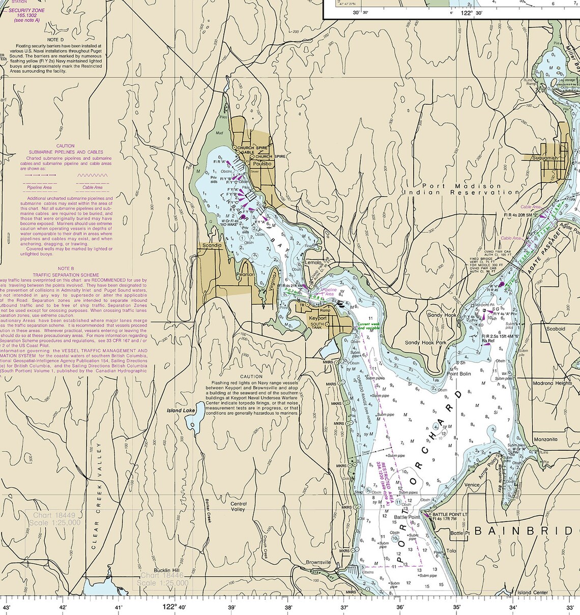 Puget Sound Oak Bay to Shilshole Bay Map – NOAA Nautical Chart 18473 ...