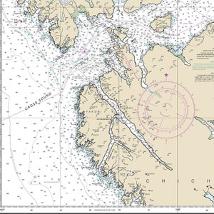 NOAA Nautical Charts of Stephens Passage to Cross Sound, Including Lynn ...
