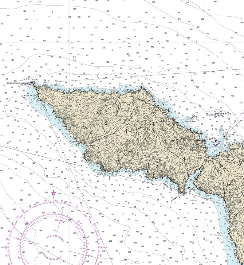 Santa Catalina Island California Nautical Wall Art Reproduction NOAA ...