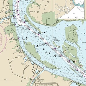 Winyah Bay SC Map – NOAA Nautical Chart 11532 Reproduction Wall Art ...