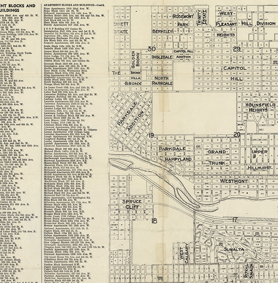 Map of Calgary Alberta Canada in 1946. Restoration Hardware | Etsy