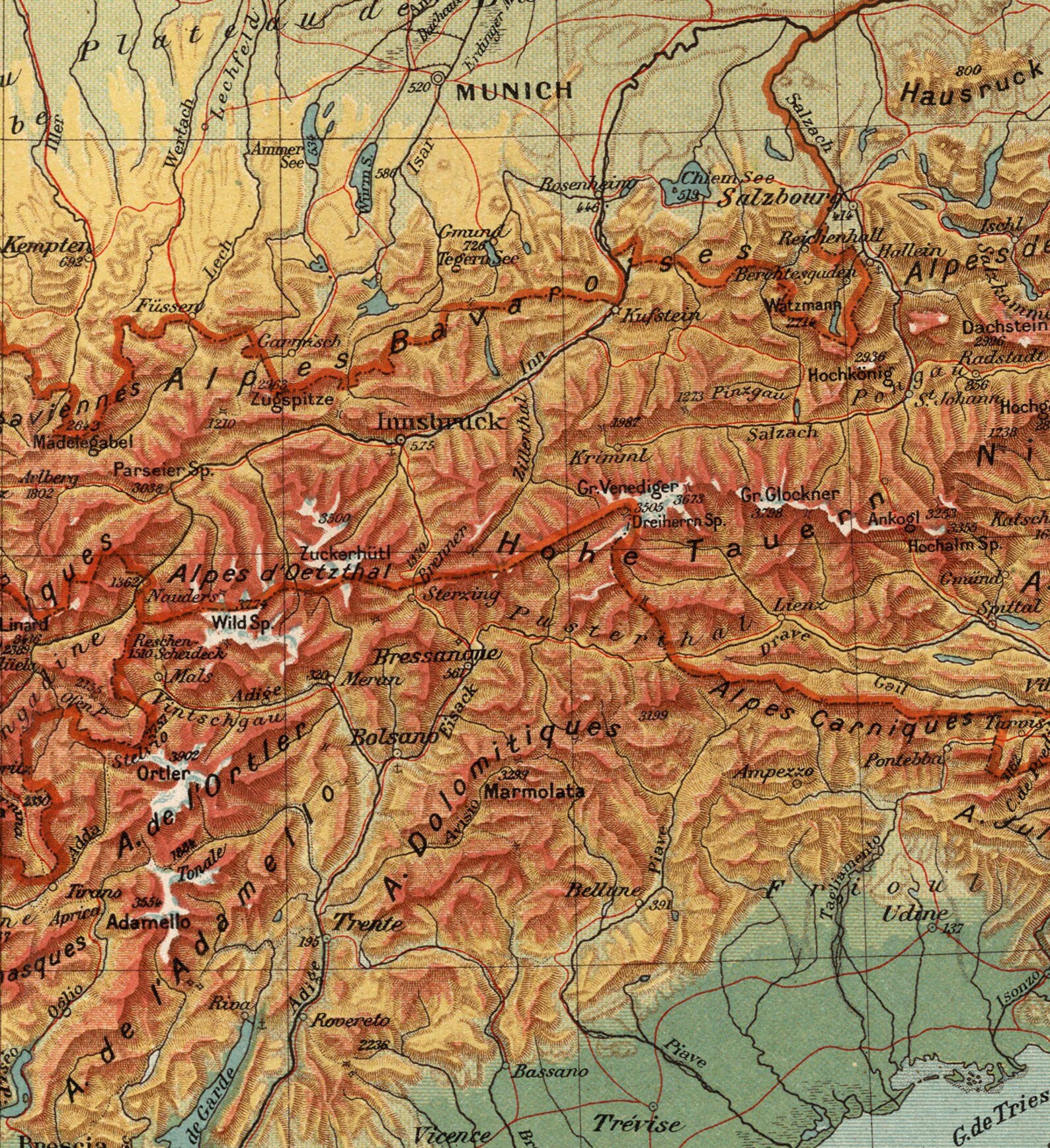 Map of Alps alpes 1921. Vintage Home Deco Old Wall - Etsy