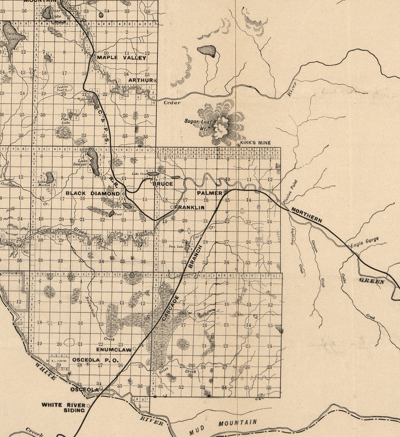 Map of King County Washington WT 1888. Vintage Restoration - Etsy