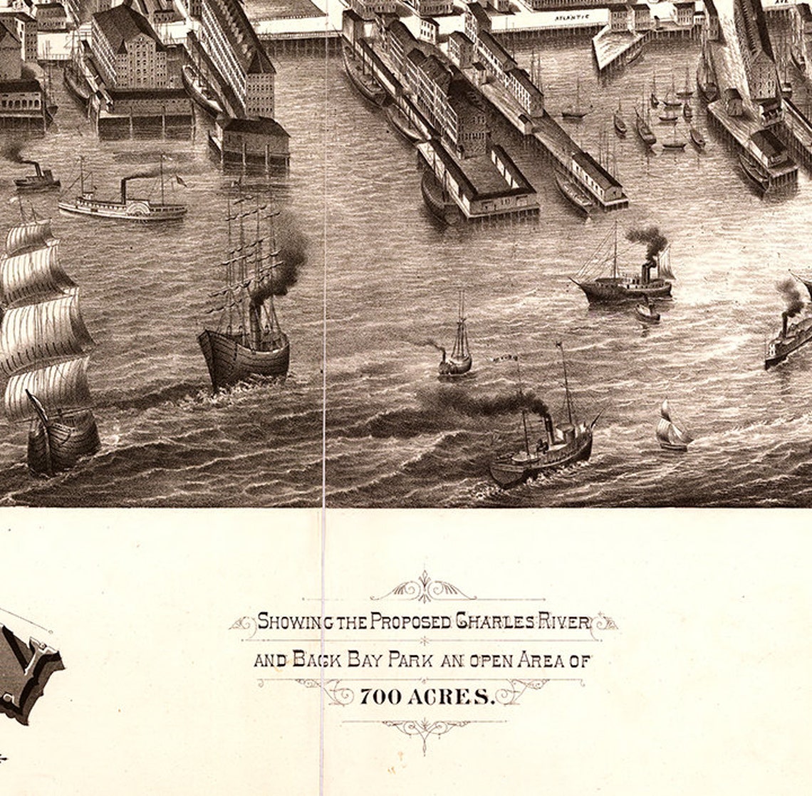 Boston Massachusetts MA. 1880. Aerial View of Reproduction - Etsy