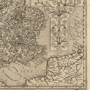 Map of England and Ireland, 1605. Vintage Home Deco Style Old Wall ...
