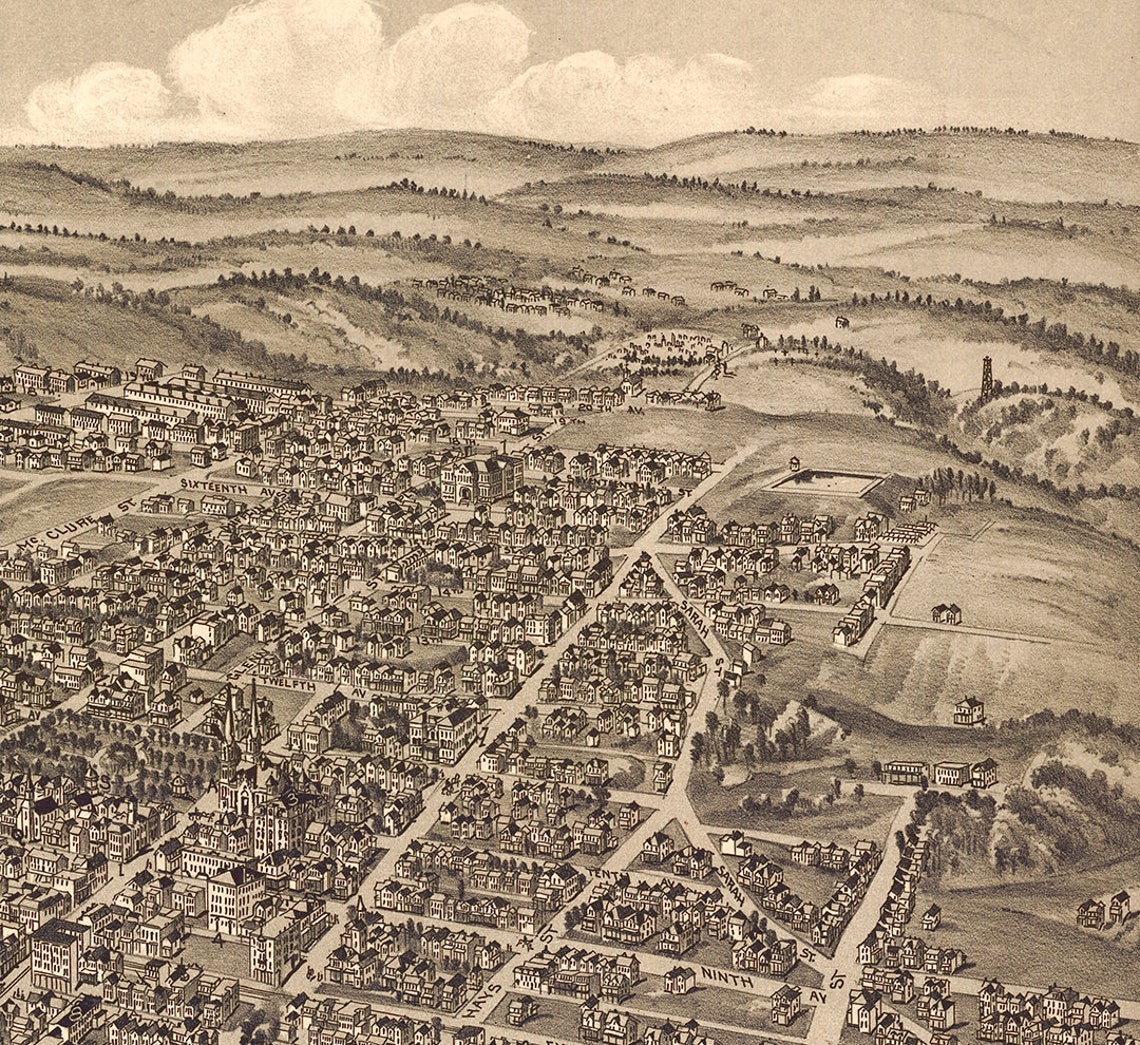 Map of Homestead Allegheny Co. Pennsylvania PA 1902. | Etsy