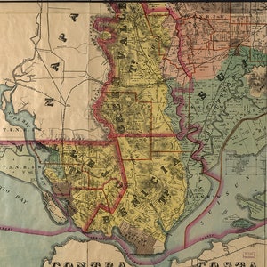 Map of Solano County, California (CA), 1890. Vintage Restoration ...