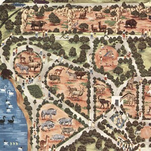 Pictorial Map of Brookfield Zoo (chicago Zoological Park). Home Deco ...