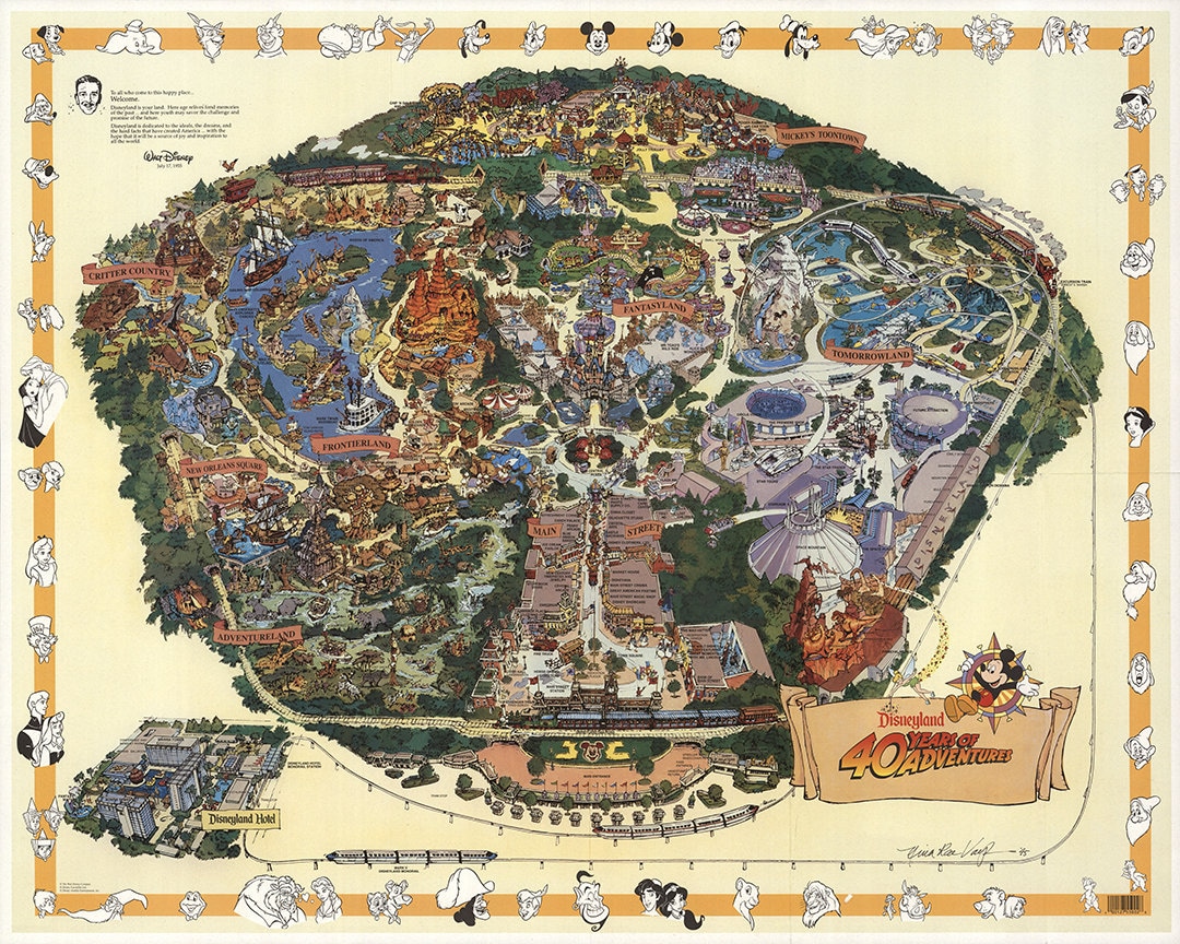 Disneyland 1970 Map
