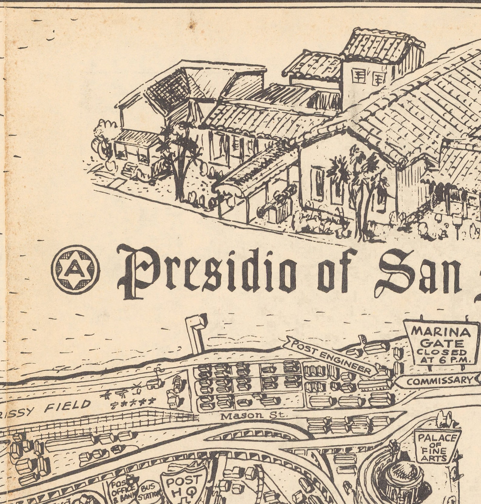 Map of Presidio of San Francisco. Home Decor Map Reproduction - Etsy