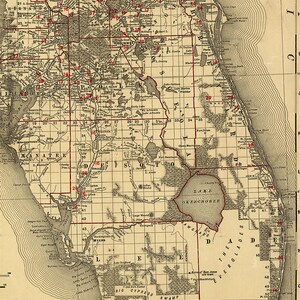 Guide of Florida Showing All Railroads, Towns, Villages, Post Offices ...