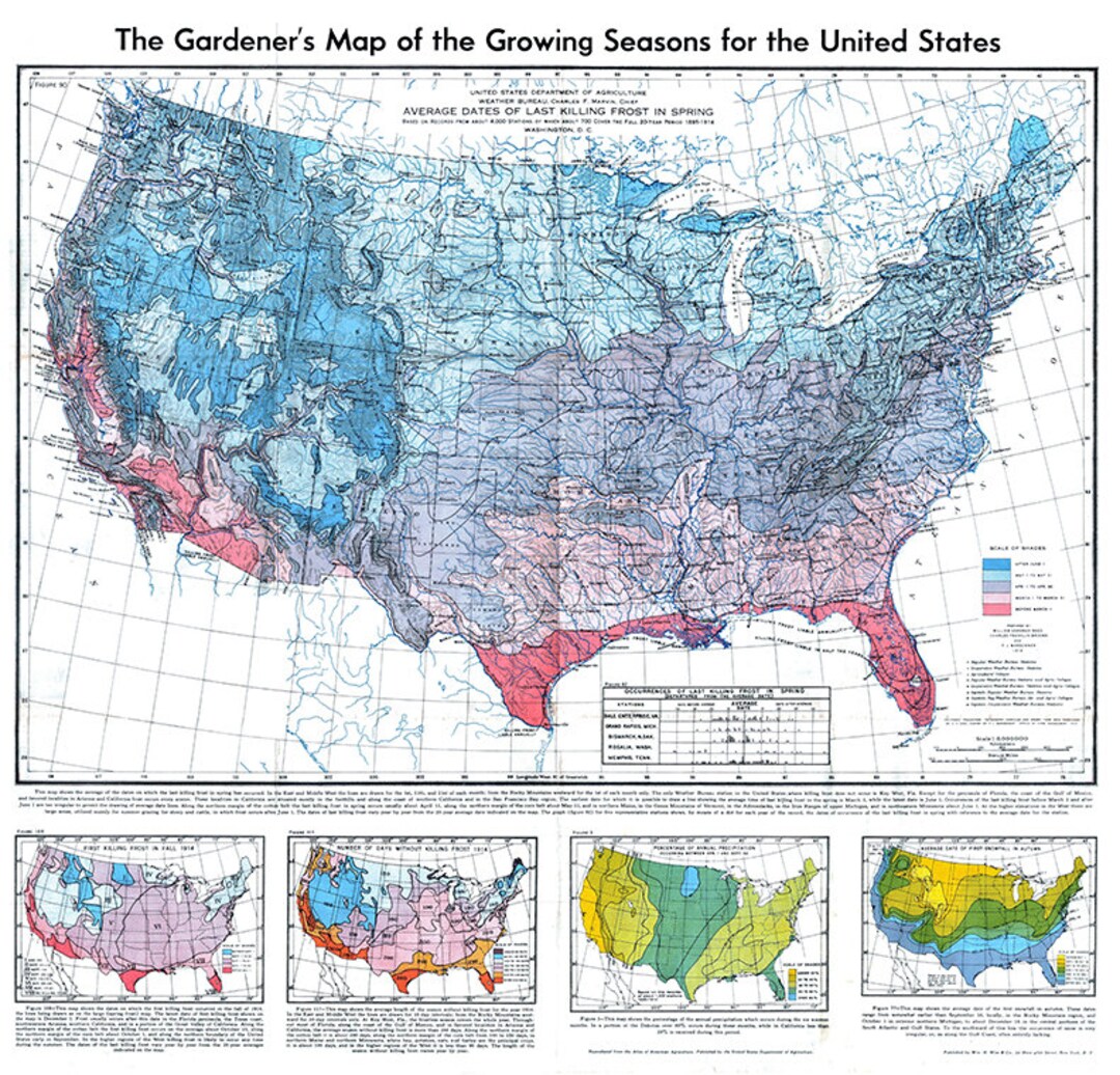The Gardener’s Map of the Growing Seasons for the United States, Based ...