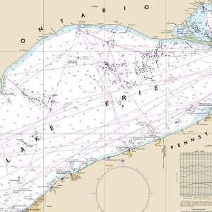 Nautical Charts of Lake Erie. Great Lakes. Lake Ontario. Lake Simcoe ...
