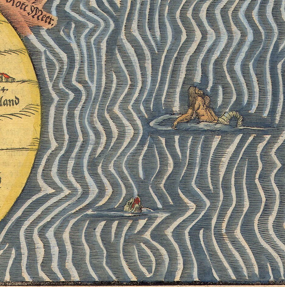 Bunting Clover Leaf World Map by Heinrich Bünting, 1581. Vintage ...