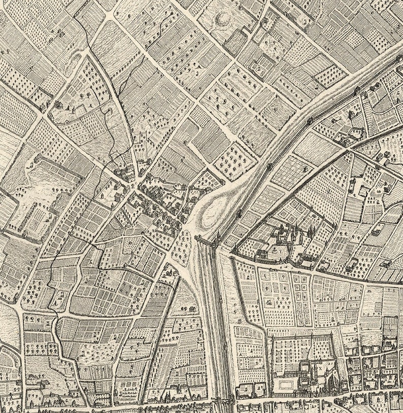 Map of Paris France 1380. Restoration Hardware Home Deco - Etsy