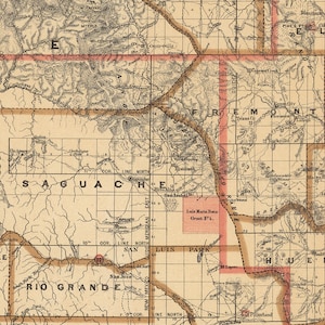 Map of Colorado 1876. Vintage Restoration Hardware Home Deco Style Old ...