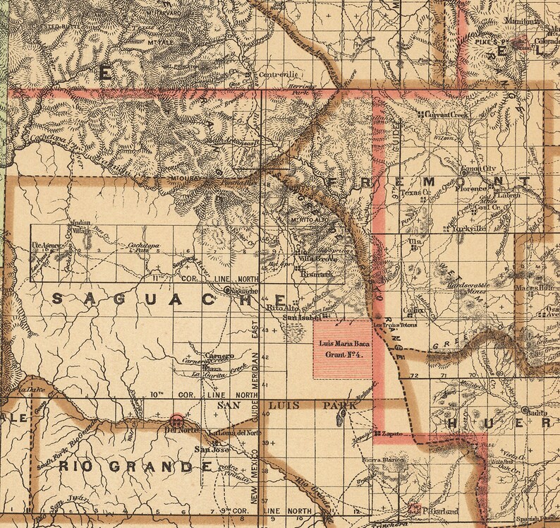 Map of Colorado 1876. Vintage Restoration Hardware Home Deco | Etsy