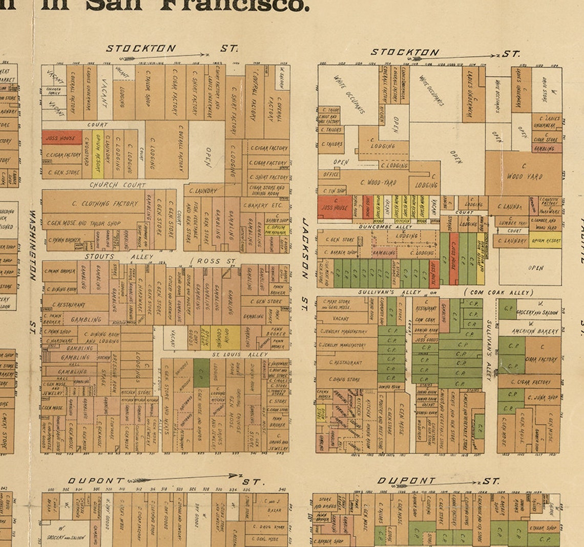 Official Map of chinatown in San Francisco | Etsy