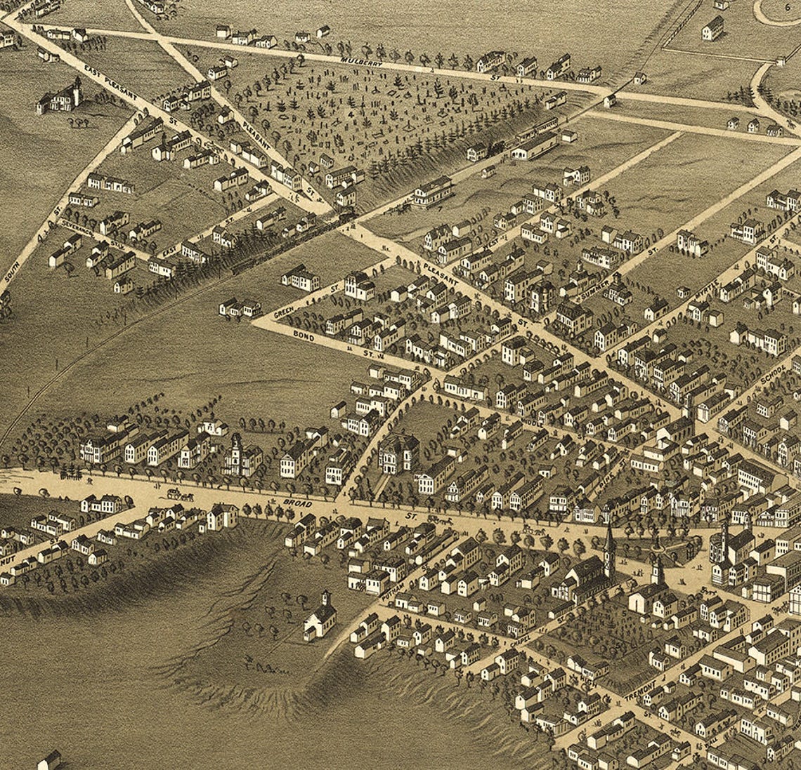 Map of Claremont Sullivan County New Hampshire NH 1877. - Etsy