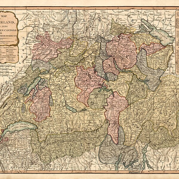 Map of Switzerland - Etsy