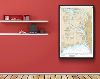 1953 Nautical Chart Map of the Upper Niagara River - Etsy
