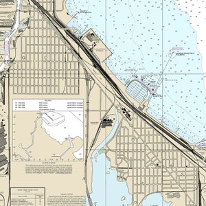Nautical Chart of Calumet and Indiana Harbors. Lake Michigan. Illinois ...