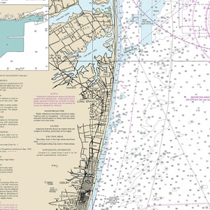 NOAA Nautical Charts of Approaches to New York. Fire Island Light to ...